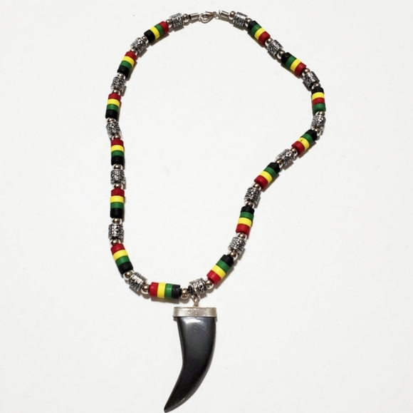 Accessories | Mens Rasta Bead Animal Fang Shaped Pendant | Poshmark